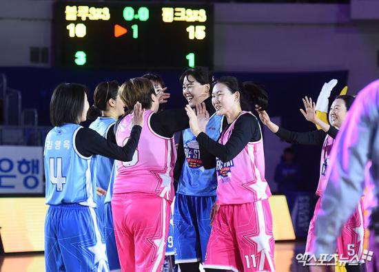 [WKBL 올스타전] '레전드의 재림' 3X3 매치, 핑크스타 승리