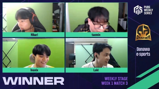 'PGC 챔피언의 힘'…다나와 이스포츠, 1주 1일 차 3매치 치킨 획득 (PWS 1)